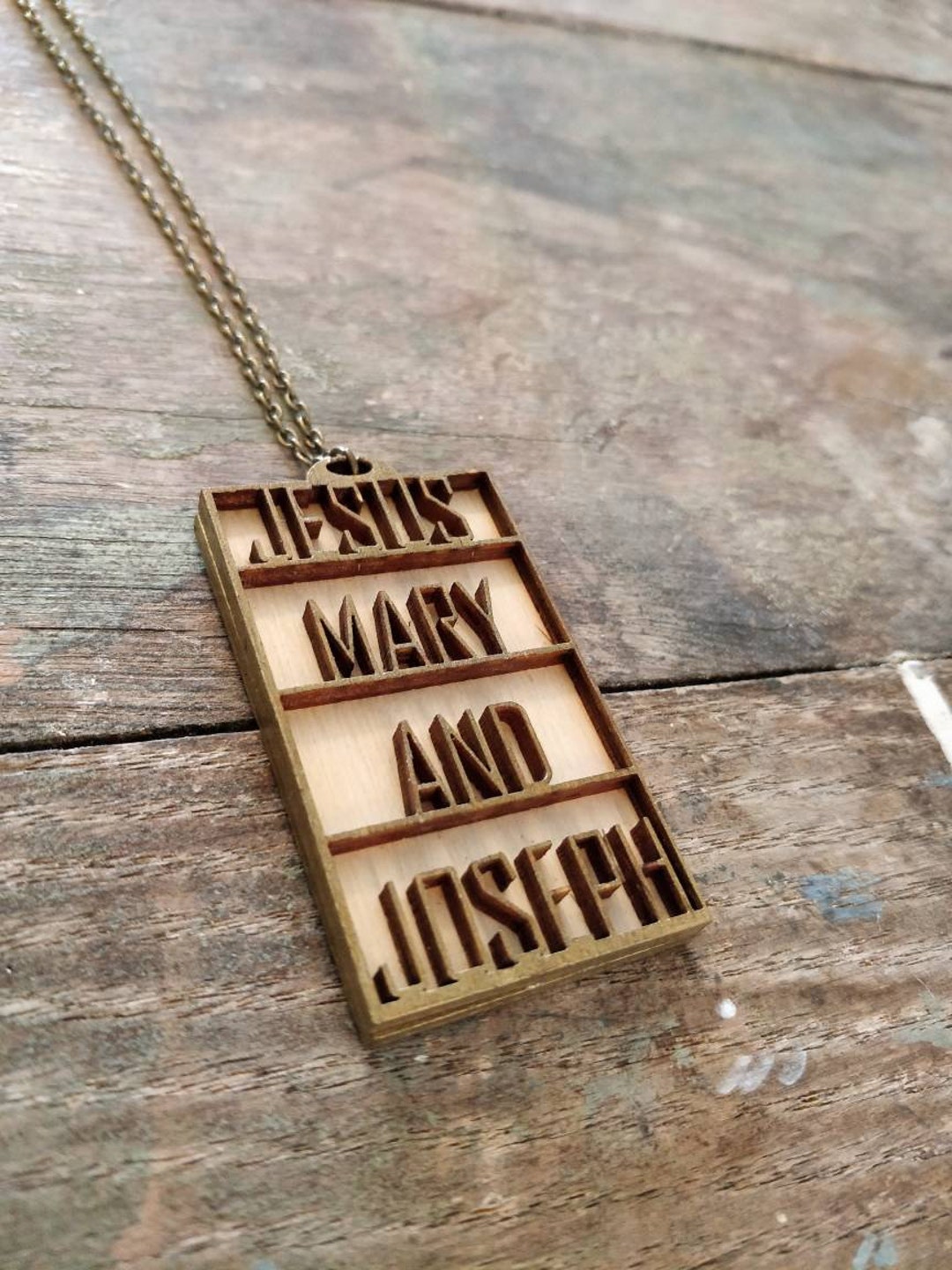 Jesus Mary and Joseph Necklace, Religious Necklace, Chain - Etsy