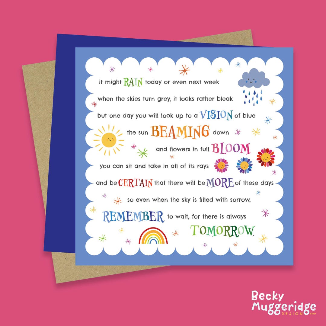 HOPE Blank Greetings Card mental Health, Positivity, Bravery, Doubt ...