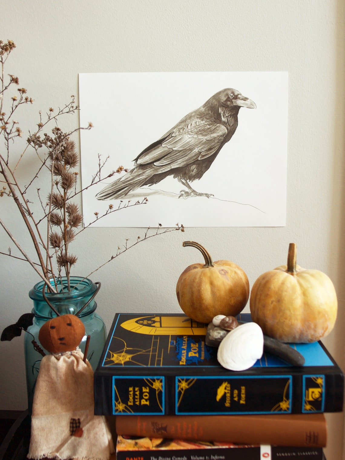 Raven Print Nature Wildlife Art Print Raven Art Raven - Etsy