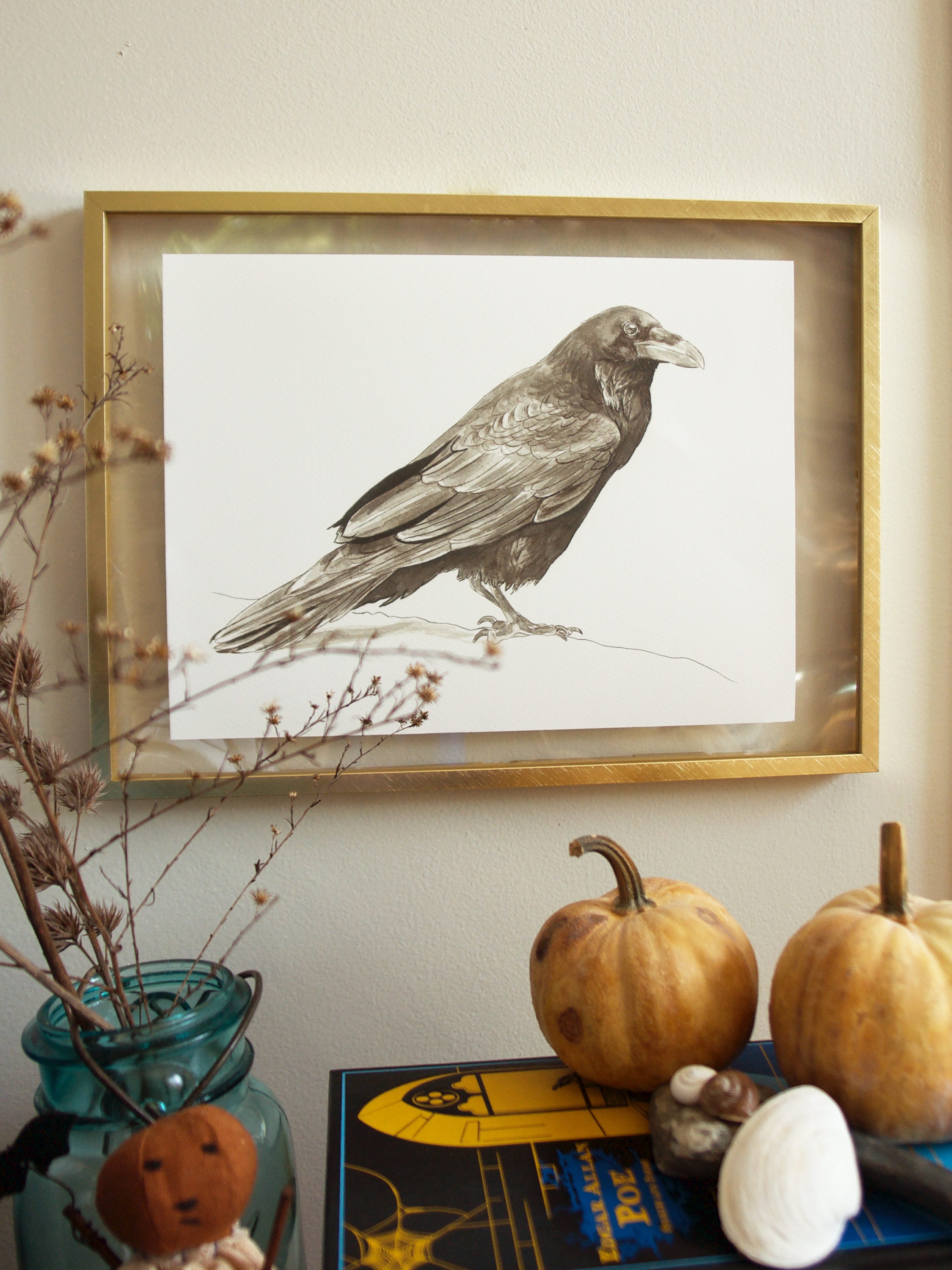 Raven Print Nature Wildlife Art Print Raven Art Raven - Etsy