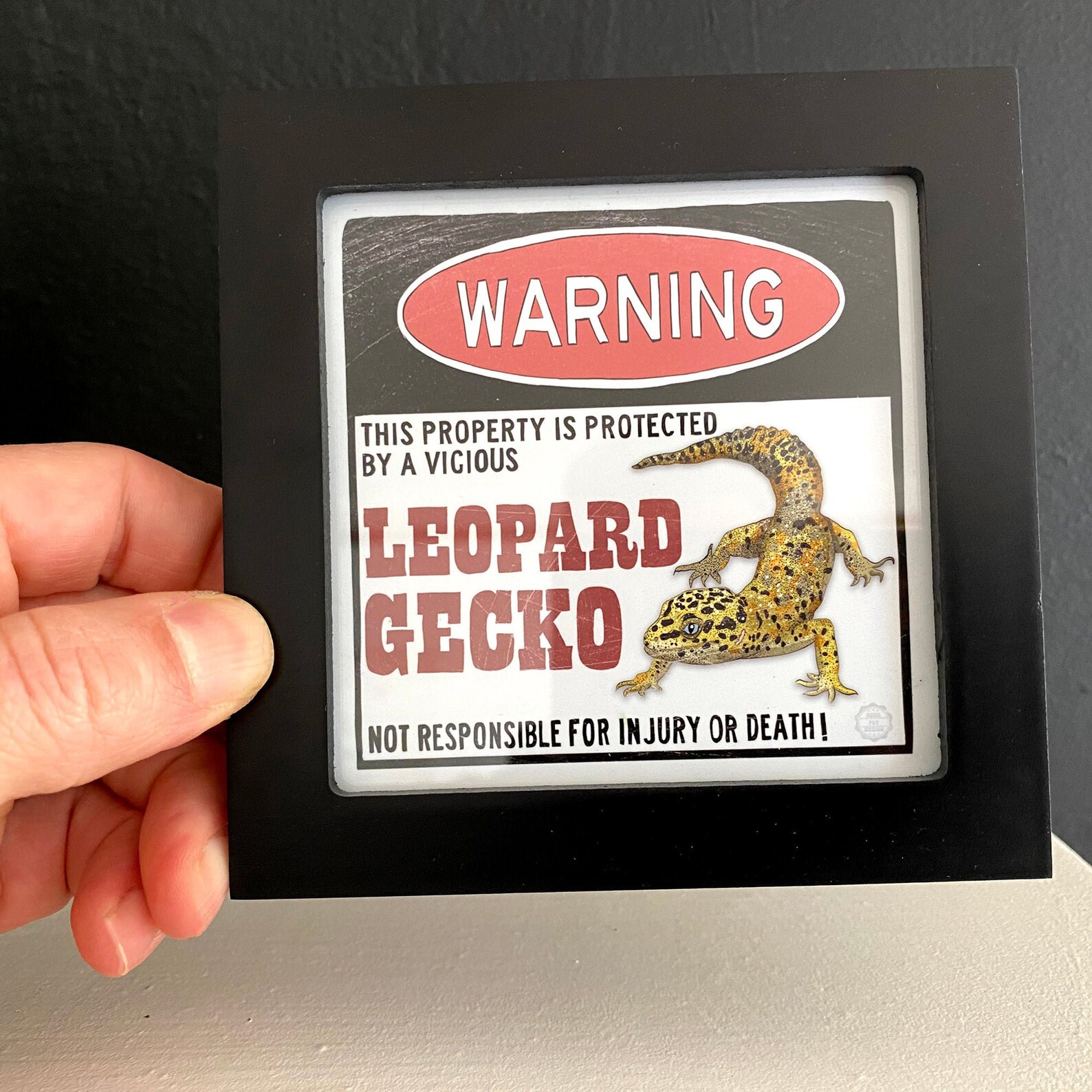 Vicious Leopard Gecko 4x4 Framed Sign for Gecko Fans and | Etsy