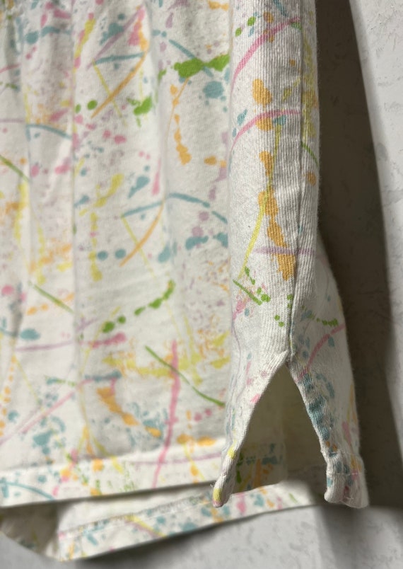 90s Splatter Paint Cotton Shorts - Gem