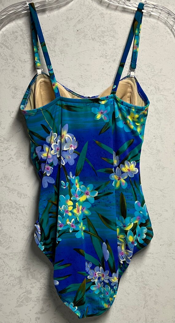 80s Tropical Flower One Piece Swimsuit Gem