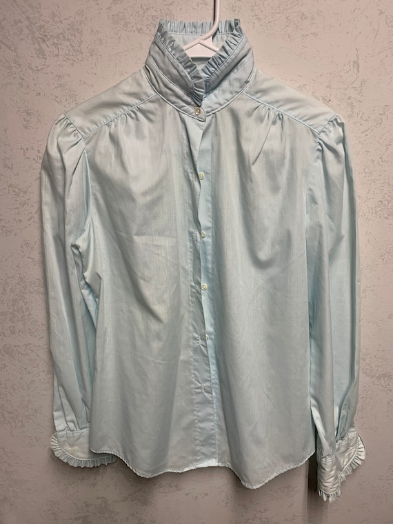 80s Ruffle Blouse - Etsy