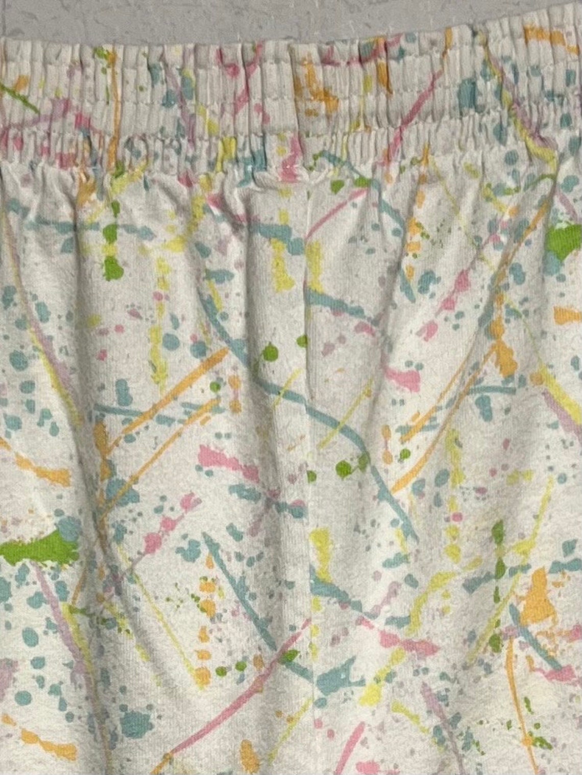 90s Splatter Paint Cotton Shorts - Etsy