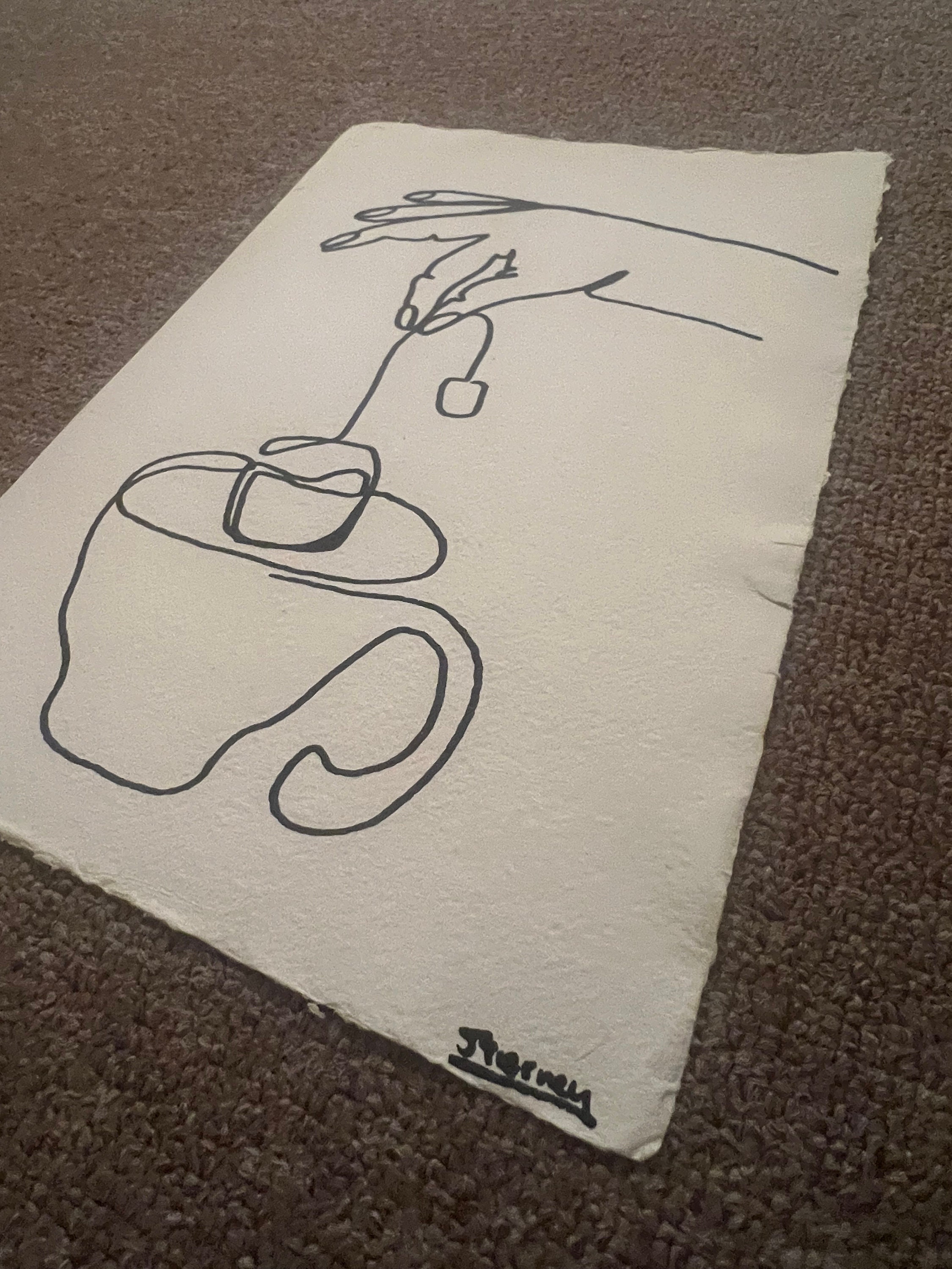 Tea Lovers One Line Original Drawing - Etsy