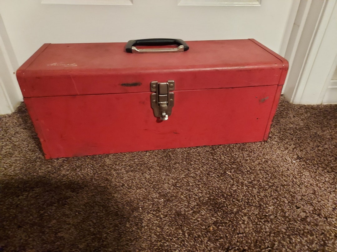 Vintage Kennedy KK-19 Red Tool Box With Gray Removable Tray 19x7x7 ...