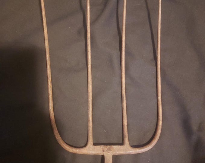 Vintage Antique Primitive Rustic Farm Tool 4 Tine Pitchfork Head 1900 ...