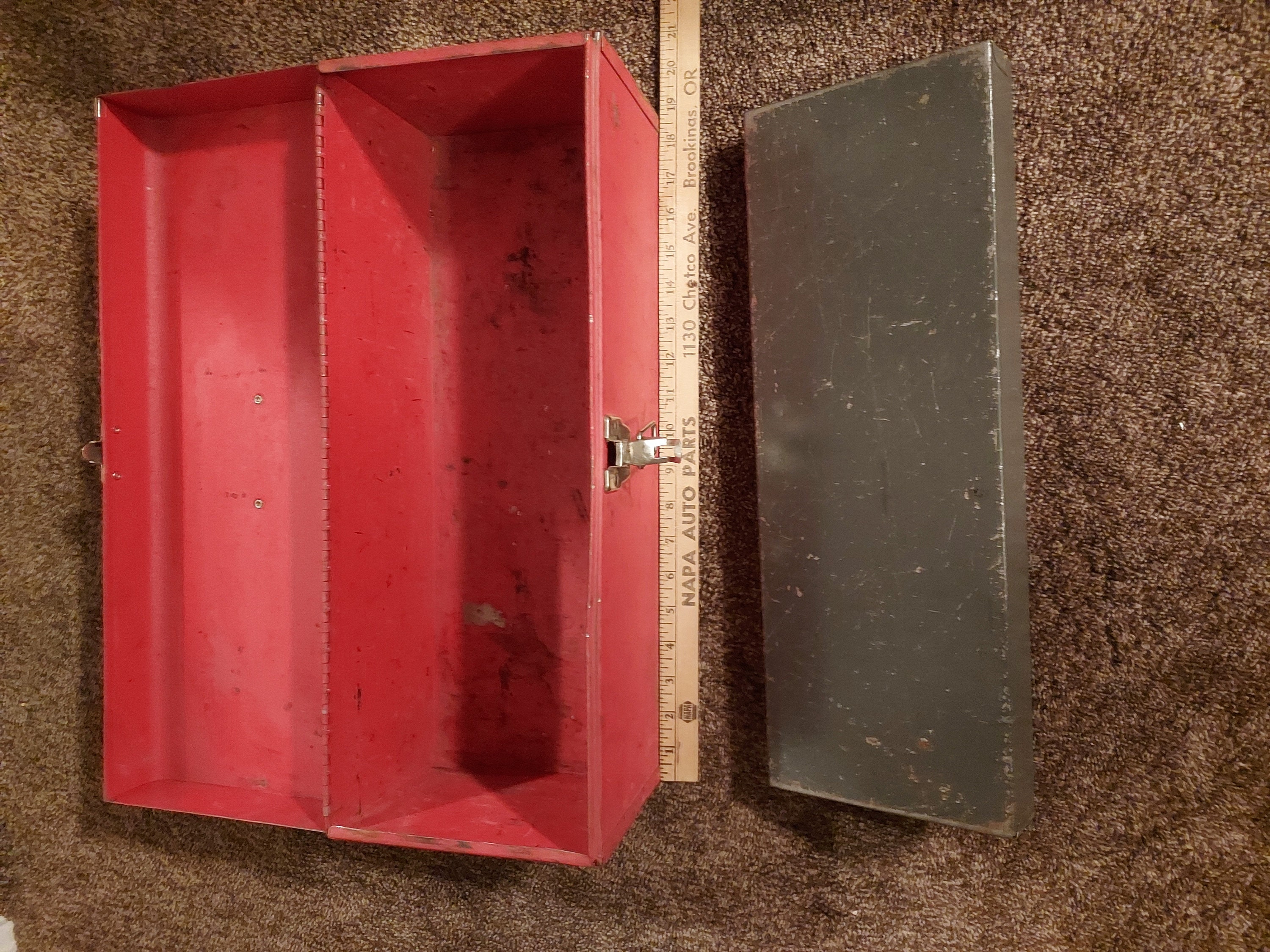 Vintage Kennedy KK-19 Red Tool Box With Gray Removable Tray 19x7x7 ...