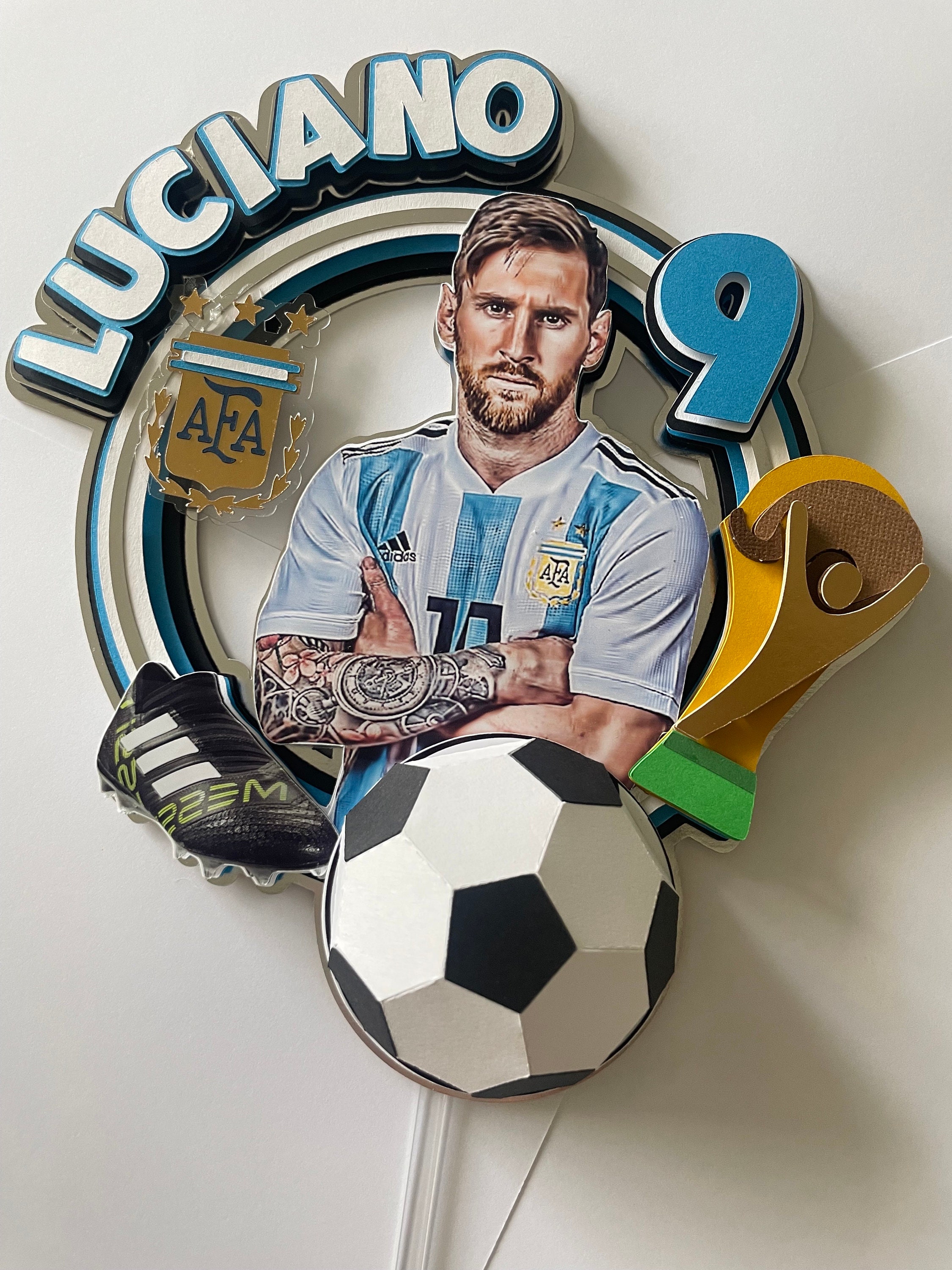 Messi. Cake Topper Messi. Soccer. Soccer Cake Topper. 3D Cake Topper - Etsy
