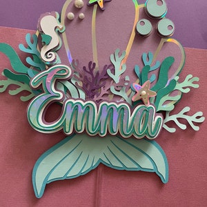 Cake Topper Mermaid, One Birthday, Cake Topper Mermaid, Mermaid ...