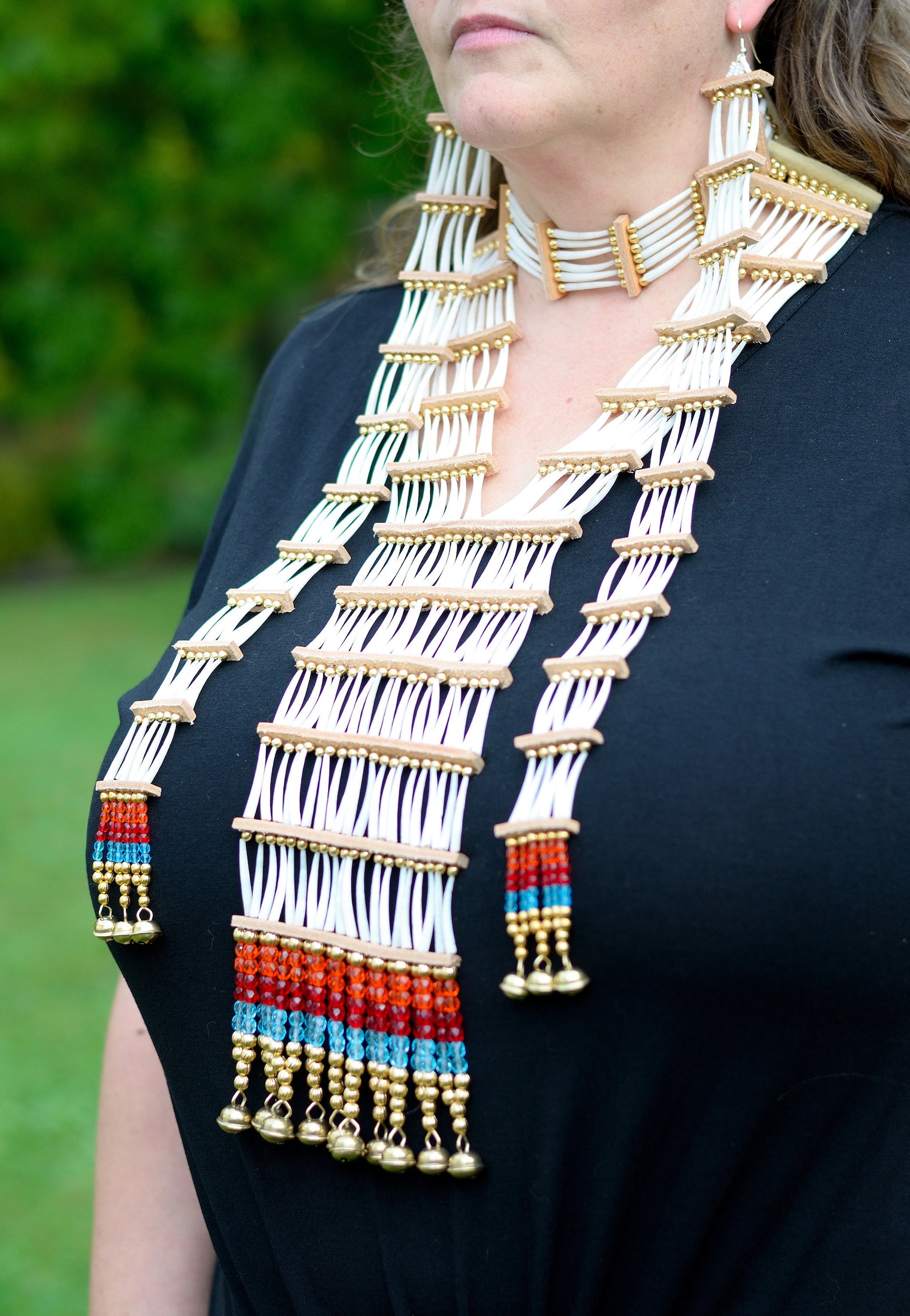 Custom Dentalium Breastplate, Choker and Earring Set - Etsy