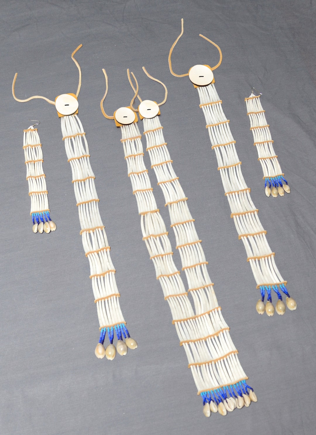 Custom Dentalium Breastplate Earrings and Hair Tie Set - Etsy
