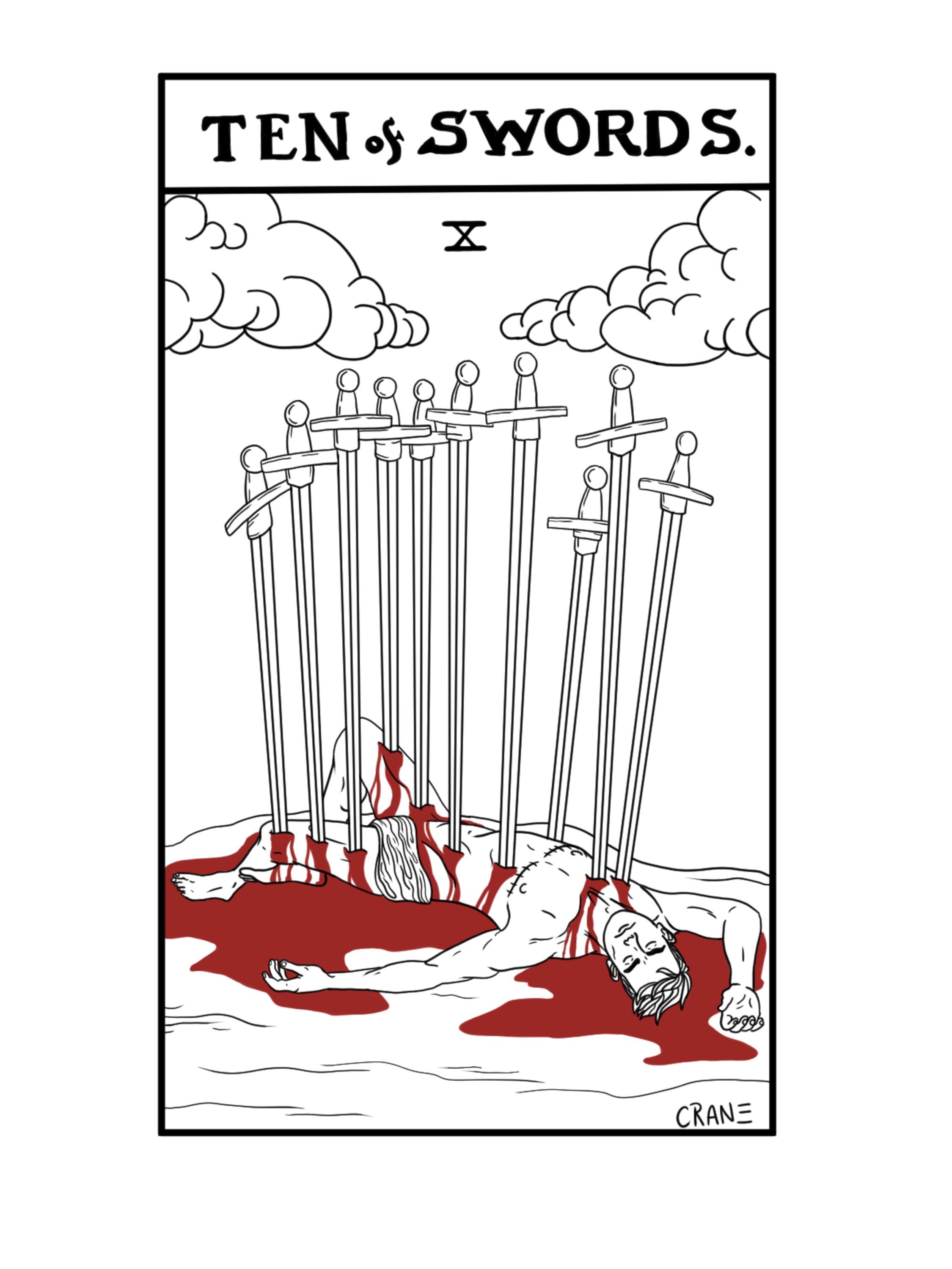 Trans Ten of Swords Tarot Card Print - Etsy Canada