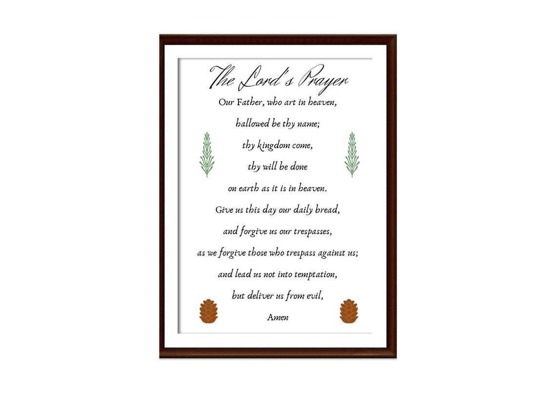 The Lord's Prayer, Our Father, Bible Verse Wall Art, Scripture ...
