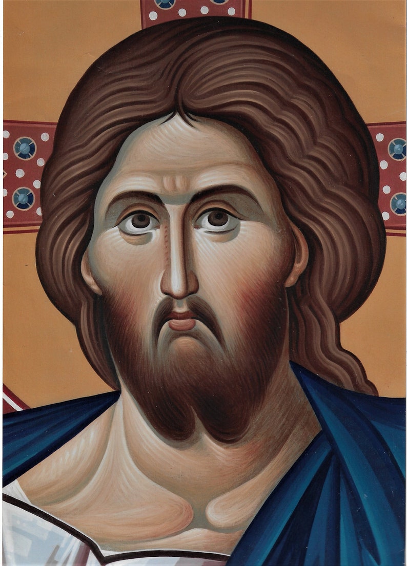 Painting Jesus Face Step by Step | Orthodox Painting | Printable Wall ...