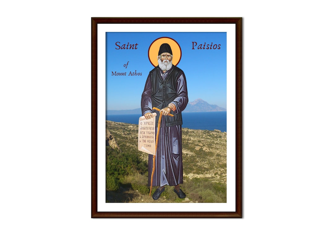 Saint Paisios of Mount Athos, Αγιος Παισιος, Handmade Icon, Wall Art ...