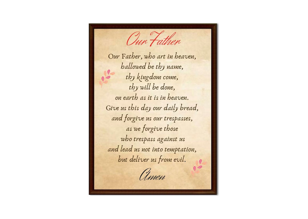 The Lord's Prayer , Our Father ,bible Verse Wall Art ,scripture ...