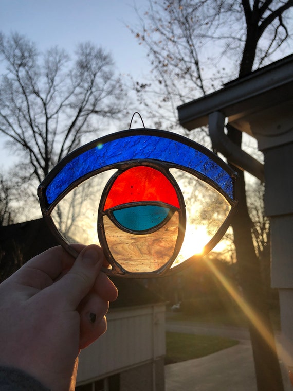 Glass Art Suncatchers Art & Collectibles Glowing Eye Stained Glass etna ...