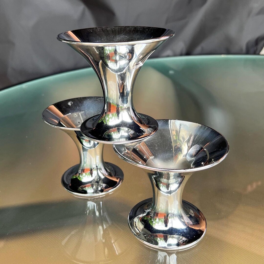 Vintage Dixie Cup Co. Chrome Snow Cone/sundae Cup Holders (8769), Set ...