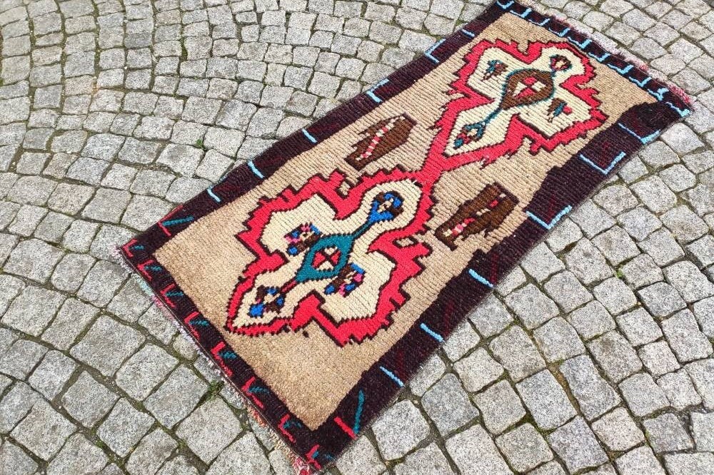 Turkish small rugs bathroom rug vintage rug oriental rug | Etsy