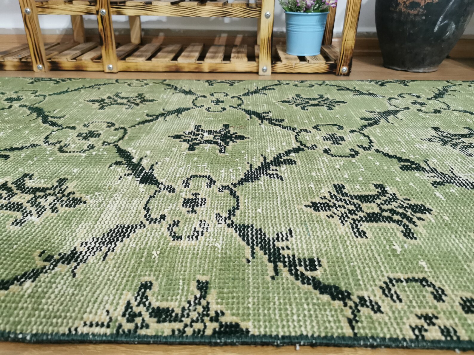 Green Turkish Rug 2.4x5.4ft Small Green Rug Bathroom Rug - Etsy