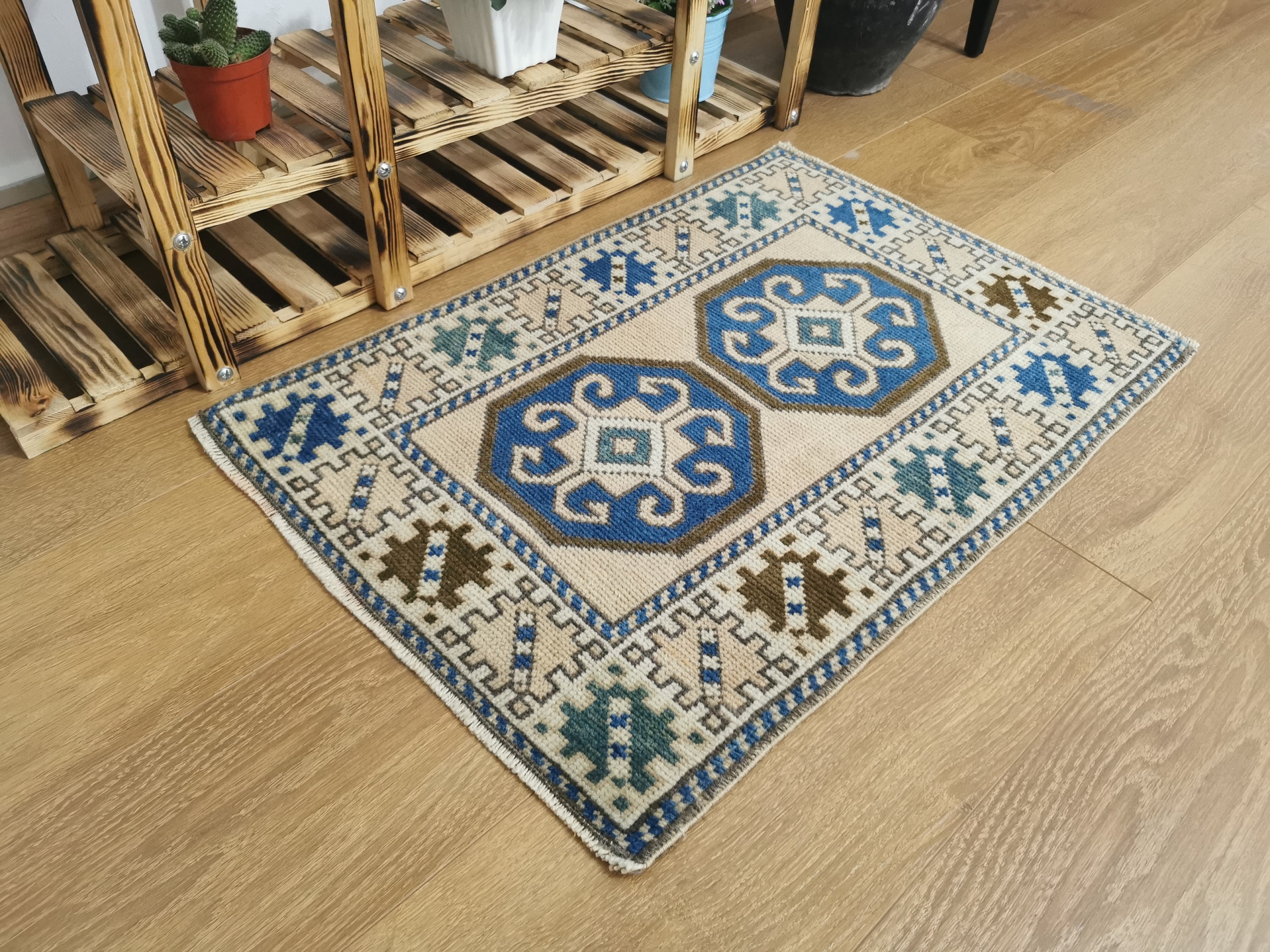 Small Blue Turkish Rug Small Rugs 2x3 Small Rug for bedroom | Etsy