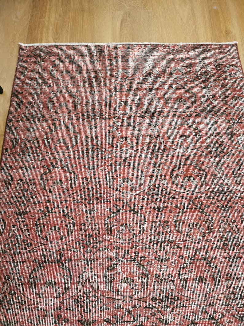 Oushak Rug 3x7 Muted Red Vintage Turkish Rug Wool Rug - Etsy