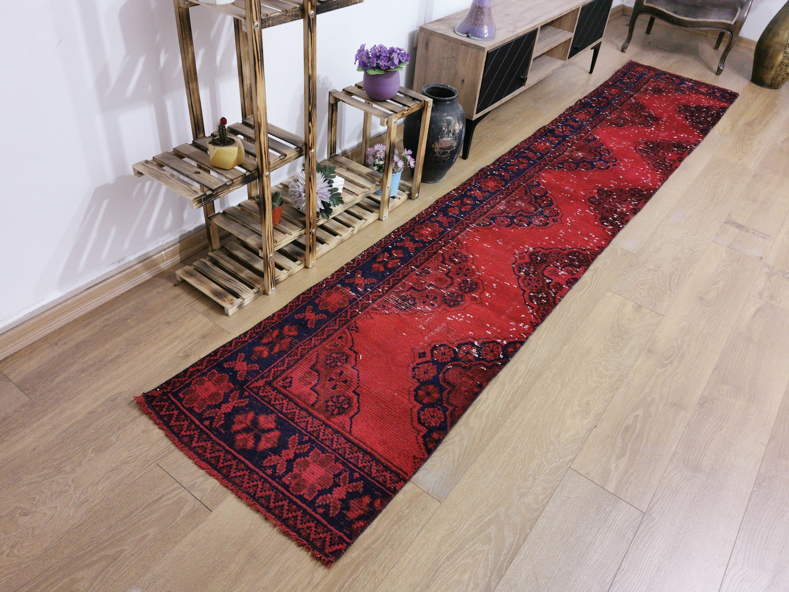 Burgundy Runner Rug Red Overdyed Runner Rug Burgundy Vintage - Etsy