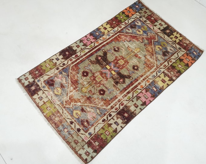 Vintage Rug 2x4, Small Antique Rug, Boho Rug, Bahtroom Rug, Ethnic Rug ...