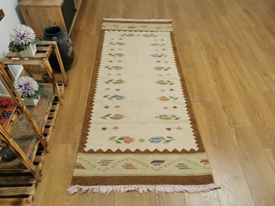 Small Kilim Runner, Turkish Runner Rug, Oriental Wool, Vintage Rug 3x5 ...