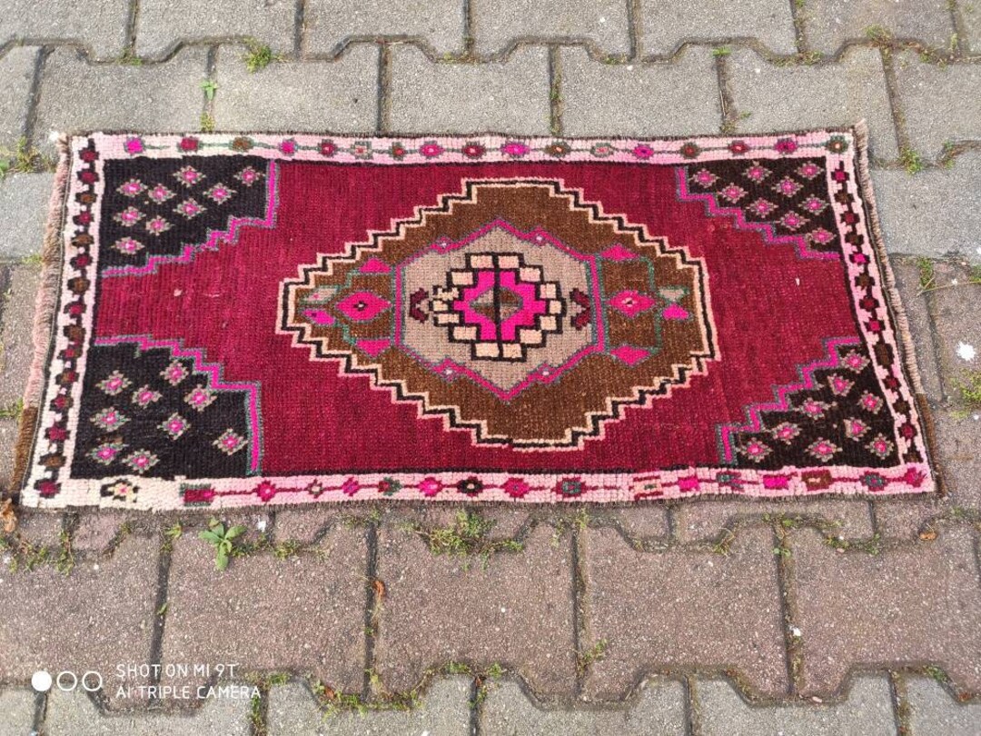 Small Oushak Rug, Small Pink Turkish Rug, Small Vintage Rug, Small ...