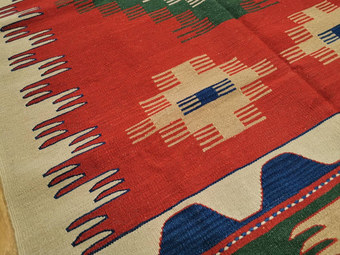 Geometric Area Rug 4X6 Turkish Rug Oriental Rug Oushak Rug - Etsy