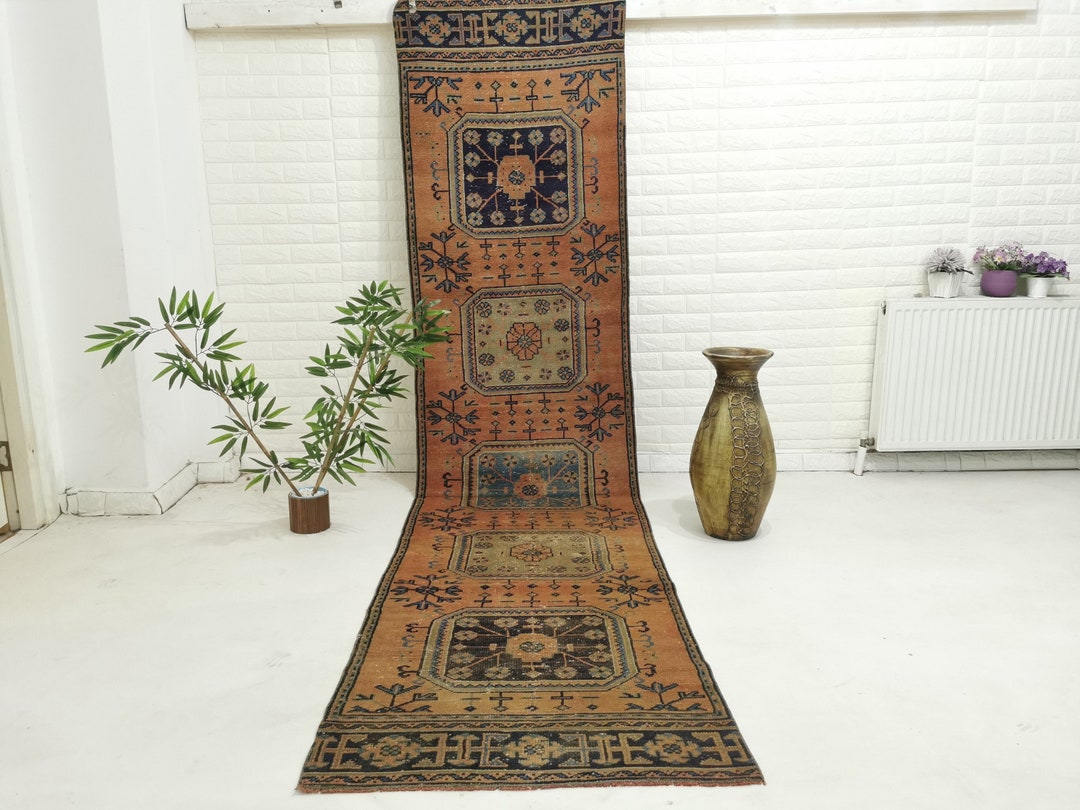 Narrow Runner Rug, 2.6 X 11.3, Stair Runner Rug, Bordered Runner Rug ...