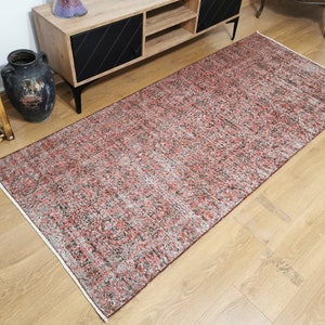 Oushak Rug 3x7 Muted Red Vintage Turkish Rug Wool Rug - Etsy
