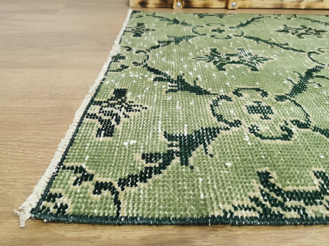 Green Turkish Rug 2.4x5.4ft Small Green Rug Bathroom Rug - Etsy