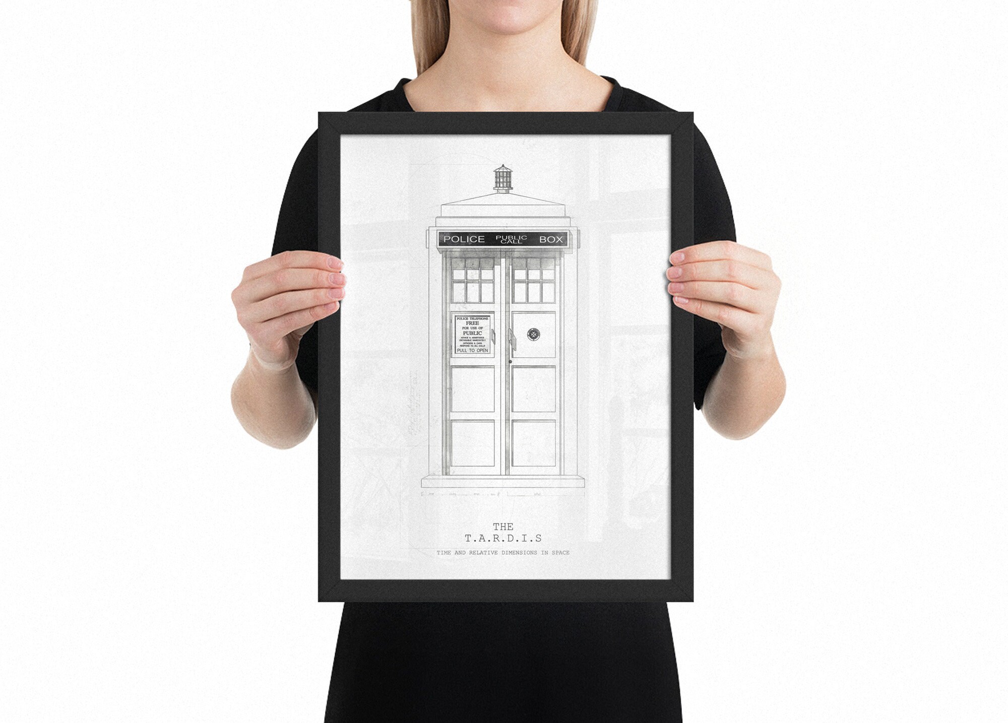 The TARDIS Dr Who Police Box Inspired Architecture Blueprint Drawing ...