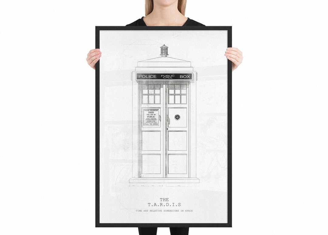 The TARDIS Dr Who Police Box Inspired Architecture Blueprint Drawing ...