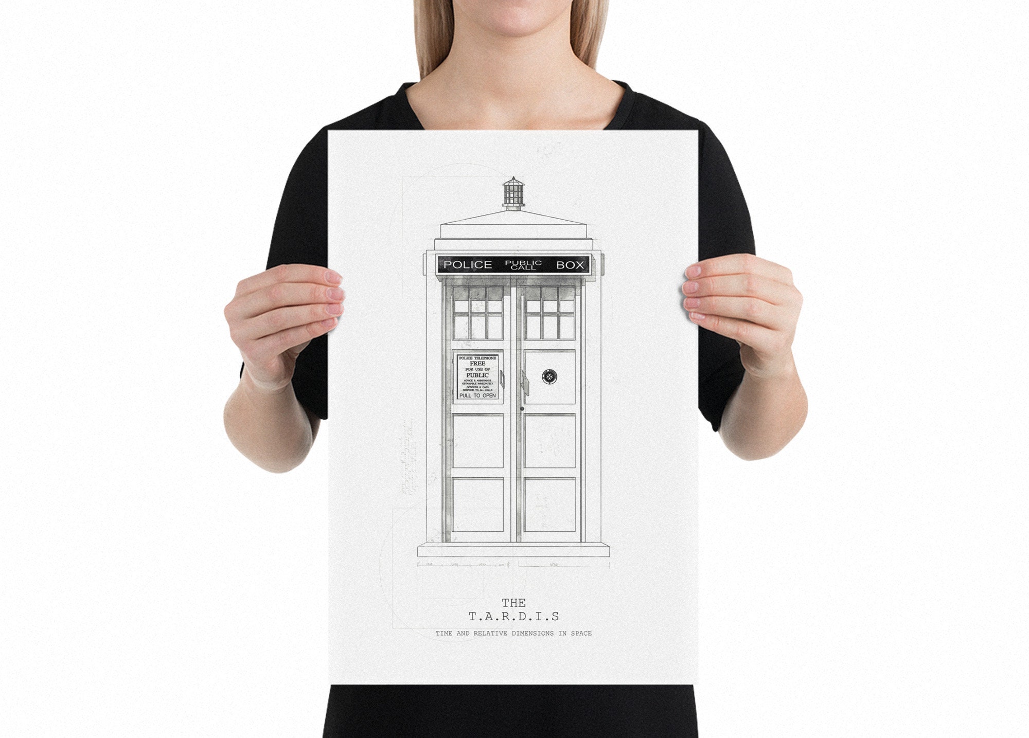 The TARDIS Dr Who Police Box Inspired Architecture Blueprint - Etsy