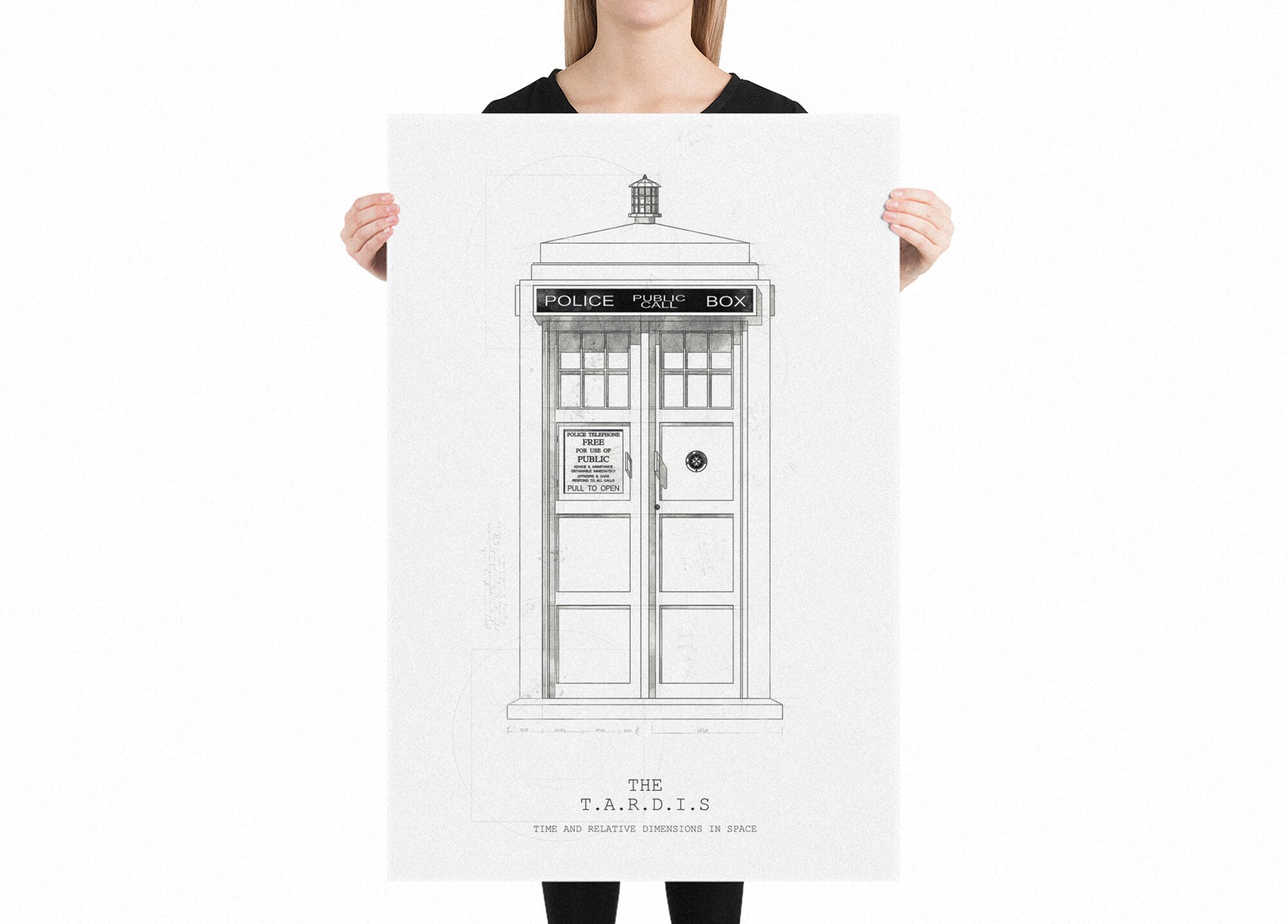 The TARDIS Dr Who Police Box Inspired Architecture Blueprint - Etsy
