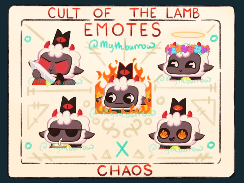 Cult of the Lamb "chaos" Emote Pack - Etsy