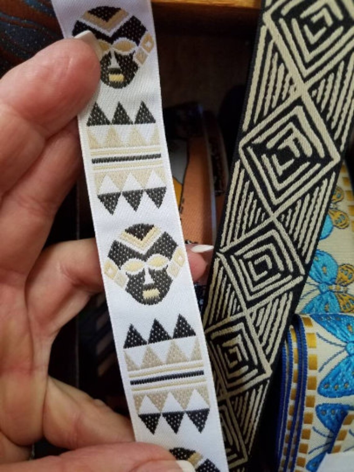 Tribal Mask Woven Fabric Trim 7/8 Inch Wide Sold by the - Etsy
