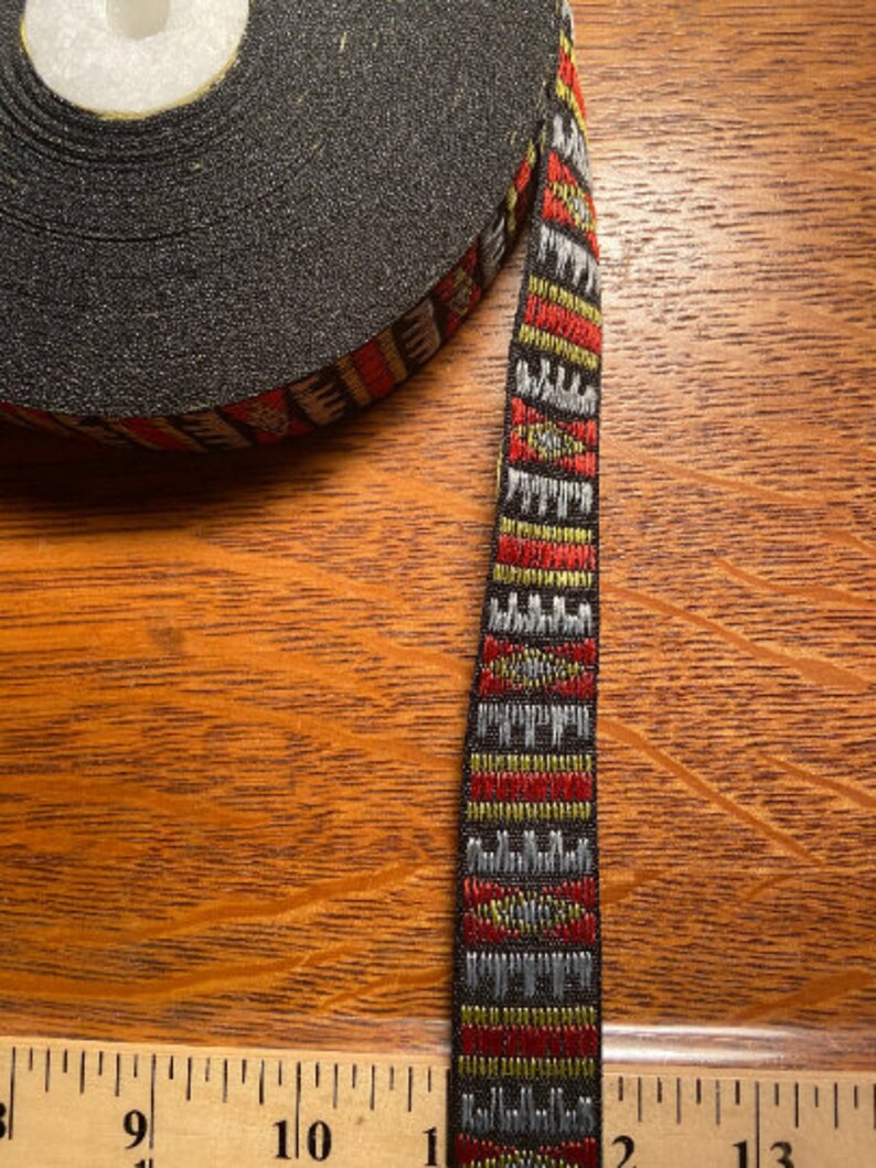 Mayan Dot Dash, Woven Fabric Trim, 1 Inch Wide, Sold by the Yard. - Etsy