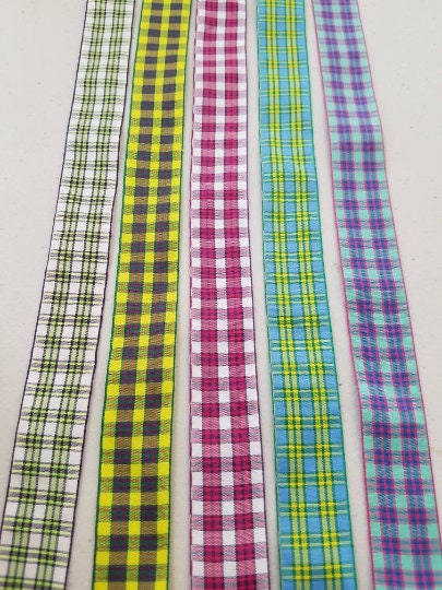 Plaid Woven Ribbon Fabric Trim 7/8 Wide Sold by the Yard. | Etsy