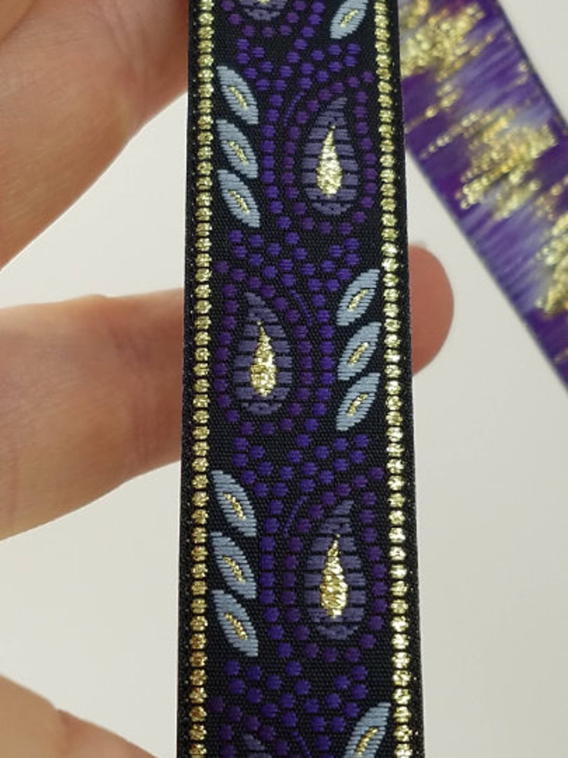 Vine Woven Fabric Trim Metallic 3/4 Inch Wide Sold by the - Etsy