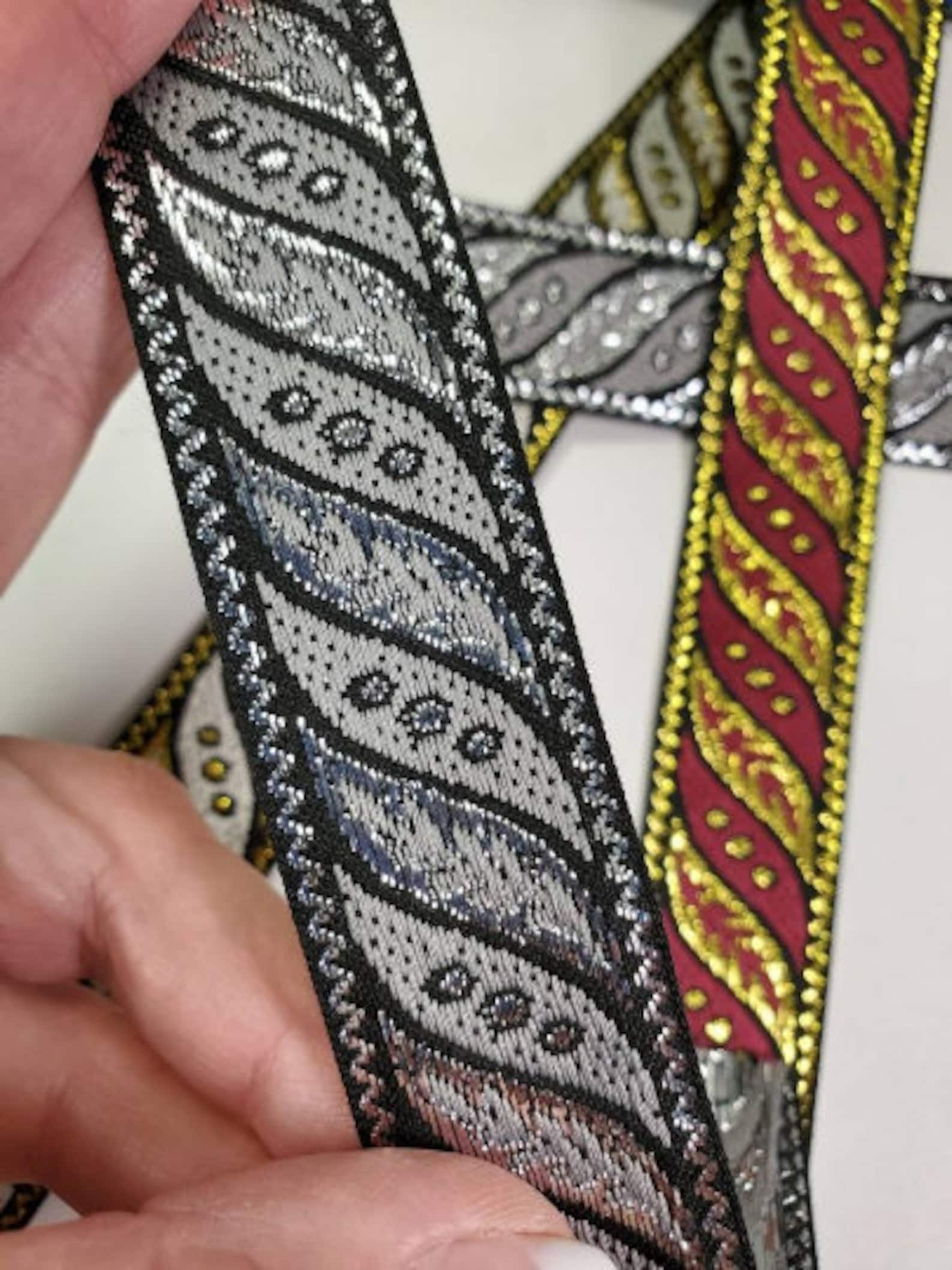 Metallic Wave Jacquard Fabric Trim, 1 Inch Wide, Sold by the Yard. - Etsy