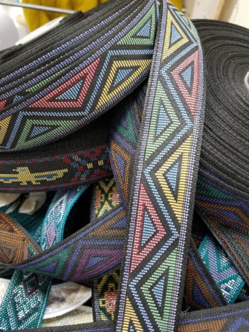 Triangle native mixed color jacquard fabric trim 1 1/8 inch | Etsy