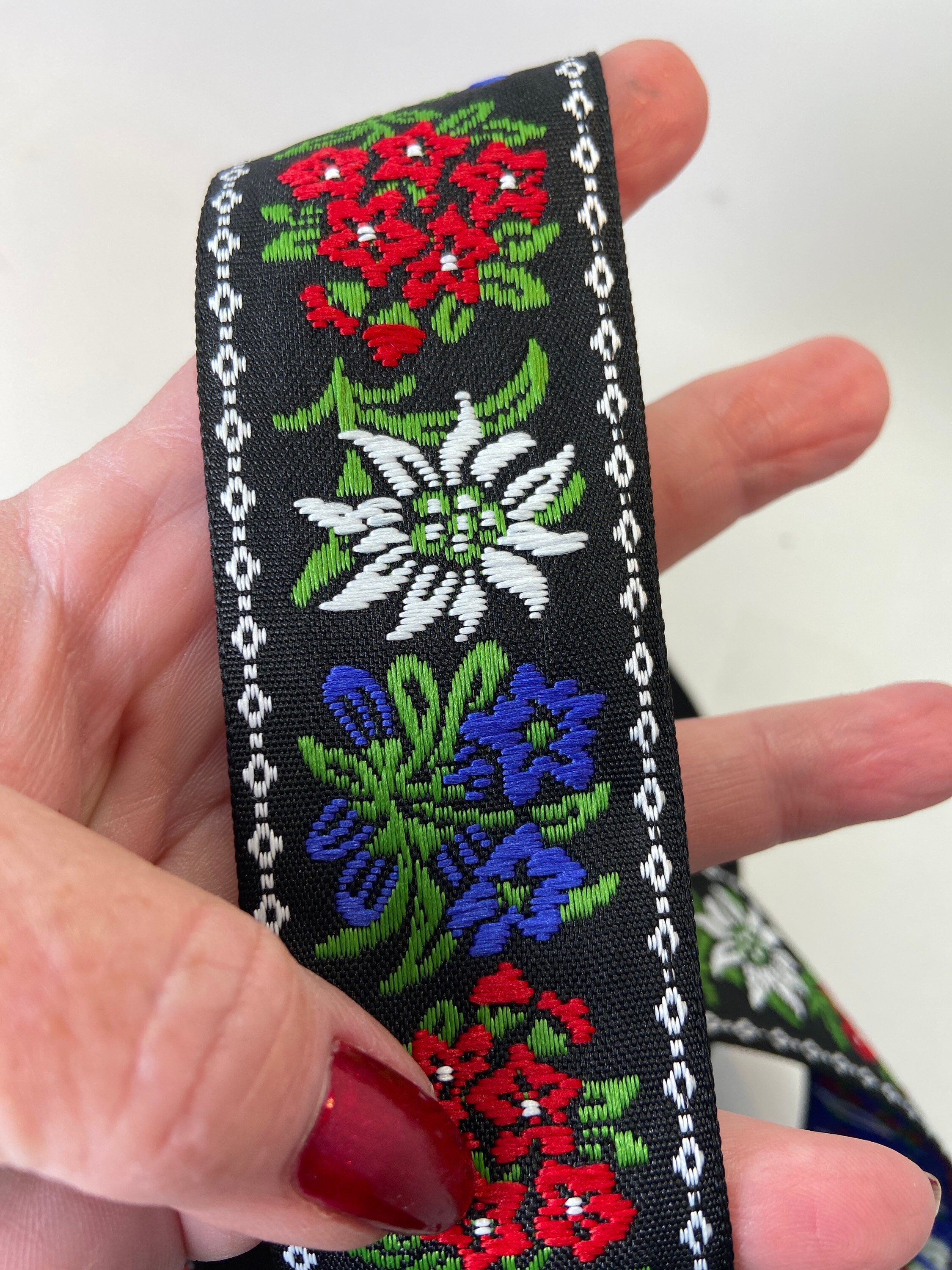 Edelweiss Multi Flower Scandinavian Jacquard Woven Fabric | Etsy