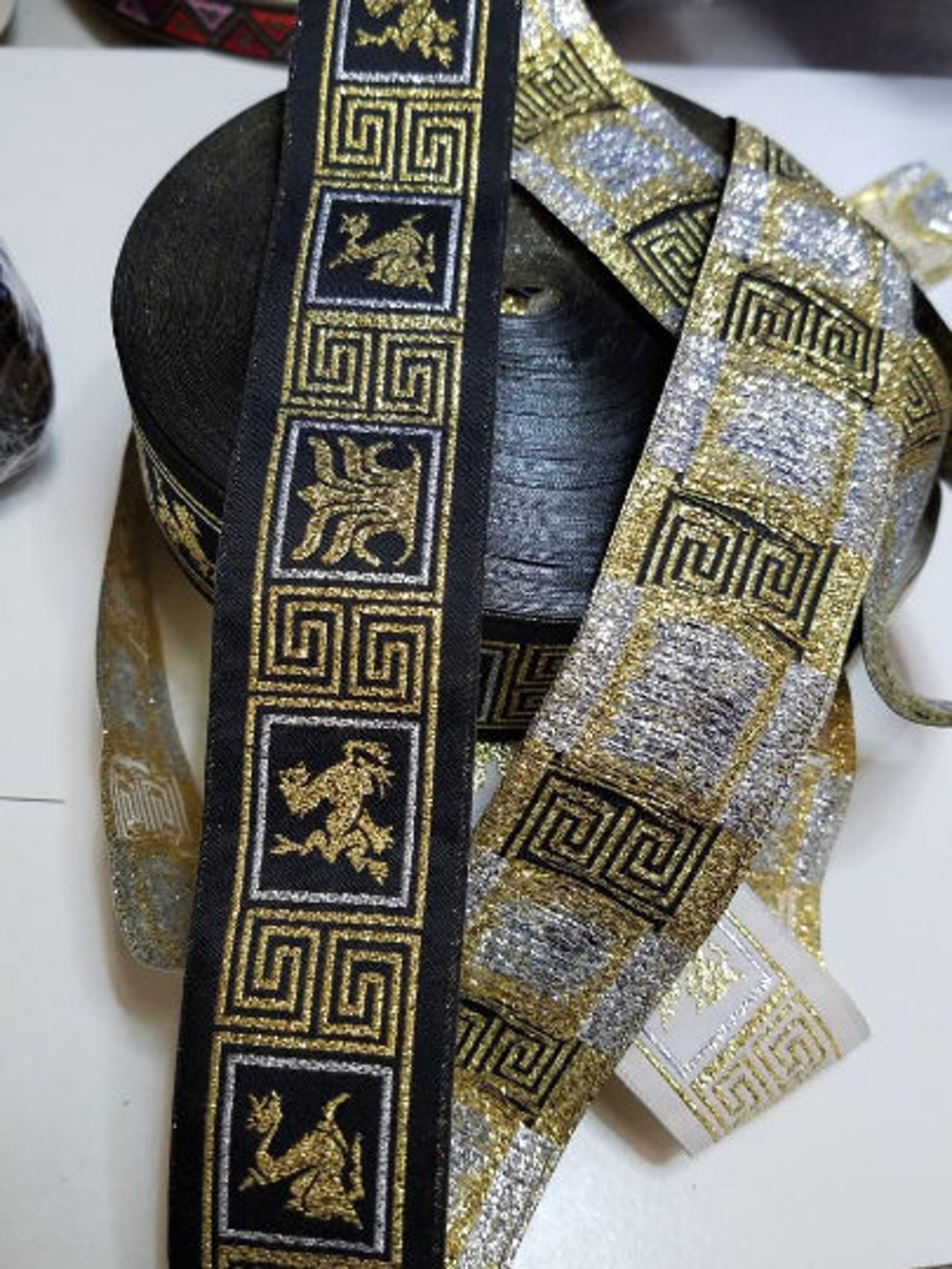 Dragon Crest Jacquard, 1 3/8 Inch Wide, Sold by the Yard. - Etsy