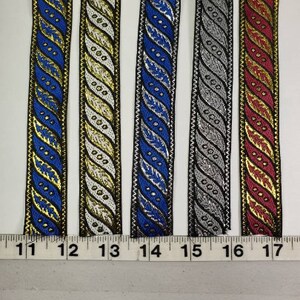 Metallic Wave Jacquard Fabric Trim, 1 Inch Wide, Sold by the Yard. - Etsy
